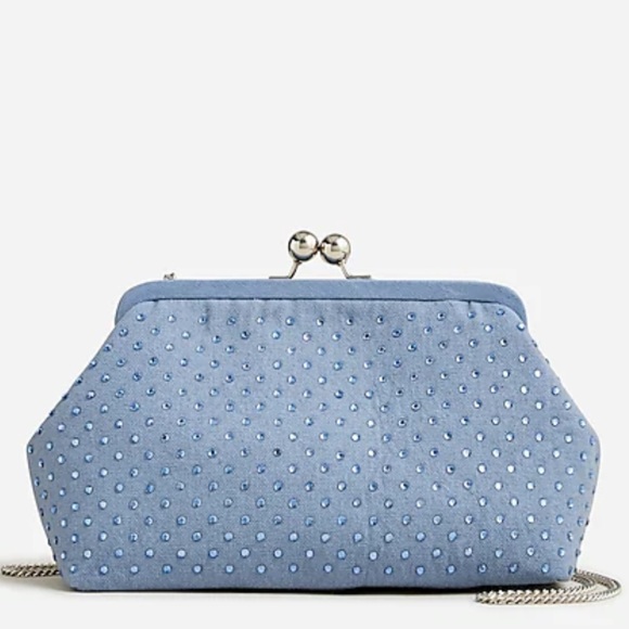 J. Crew | Bags | J Crew Portofino Canvas Clutch With Crystals | Poshmark